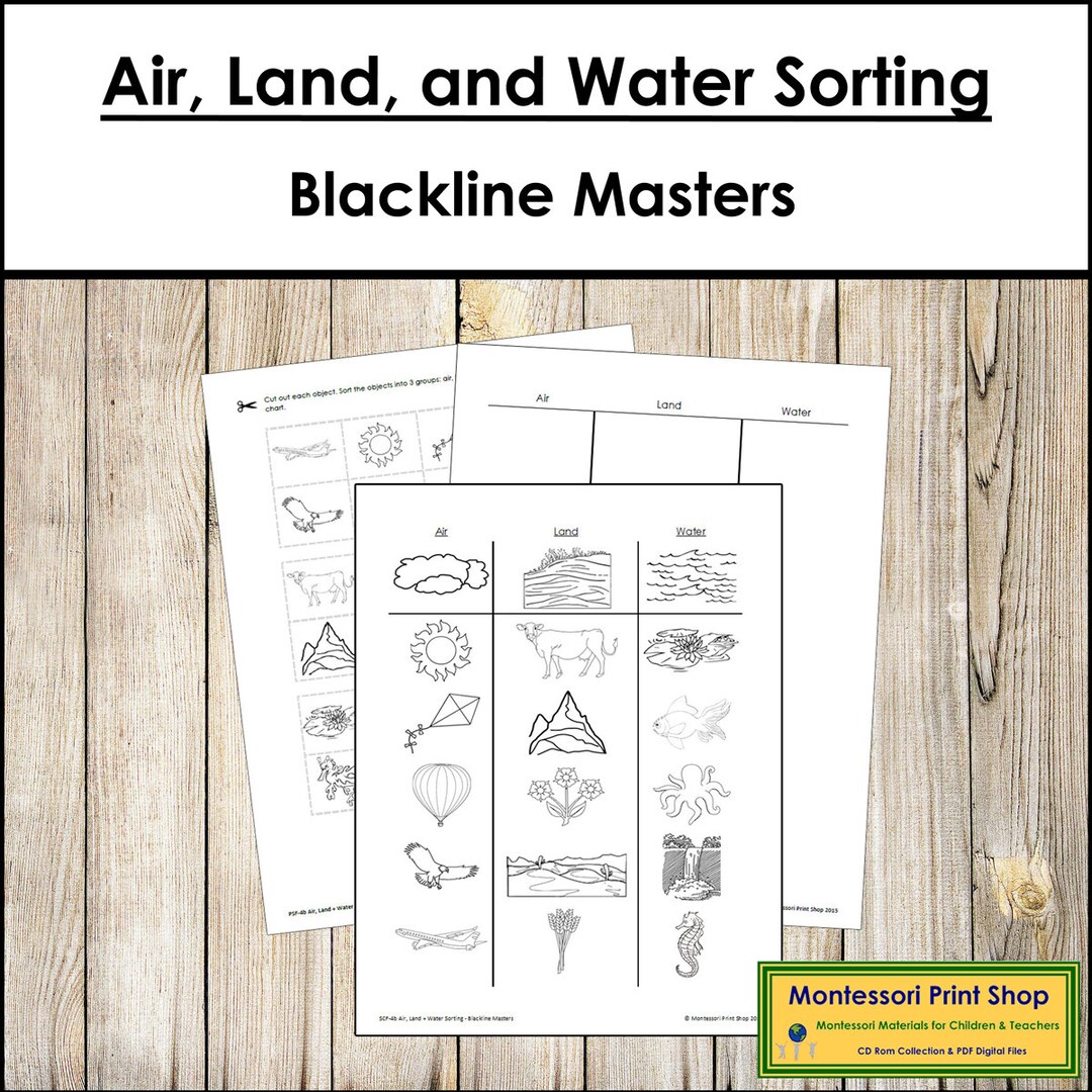 Air, Land, and Water Sorting Cut & Paste [blackline Masters ...