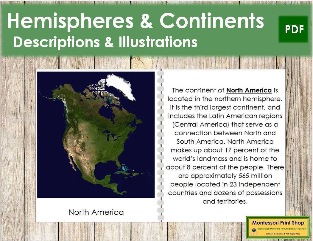 Hemispheres & Continents Book satellite Images Geography - Etsy