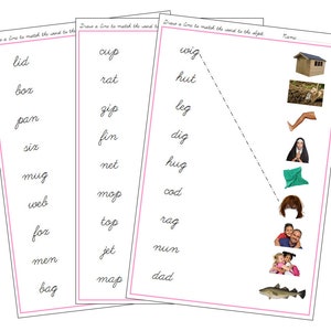 Montessori Pink Phonetic Language Series Bundle CURSIVE (photos ...