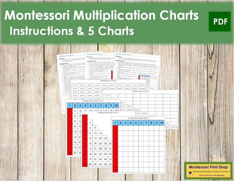 Multiplication Charts & Instructions Primary Math - Etsy