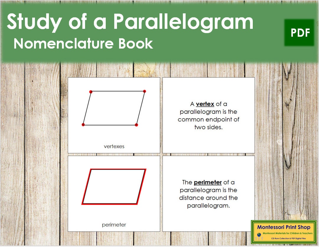 The Study of a Parallelogram Nomenclature Book Geometry - Etsy México