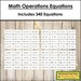 Math Operations Equation Slips Bundle - Addition, Multiplication ...