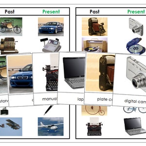 Past and Present Matching Cards & Control Chart - Printable Montessori ...