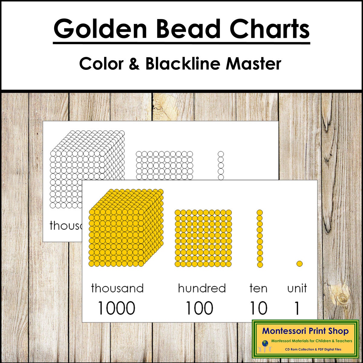 Montessori Golden Beads Control Chart & Blackline Master Primary Math ...