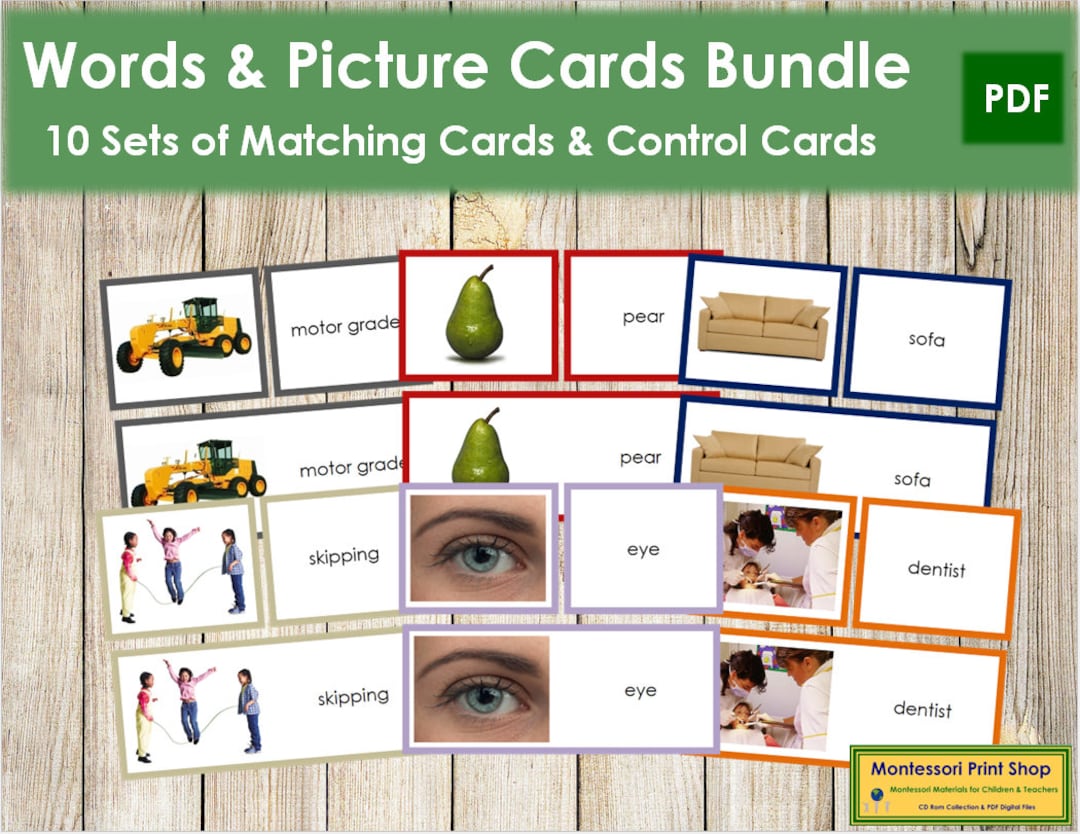Words & Picture Cards Bundle Primary Language Printable - Etsy