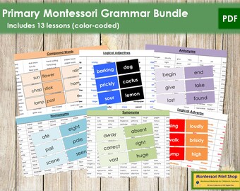 Grammar Bundle Primary Montessori Language Printable | Etsy