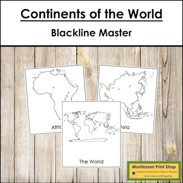Continents Coloring - Etsy