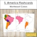 Map of South America Flashcards [montessori Color-code) - Geography ...