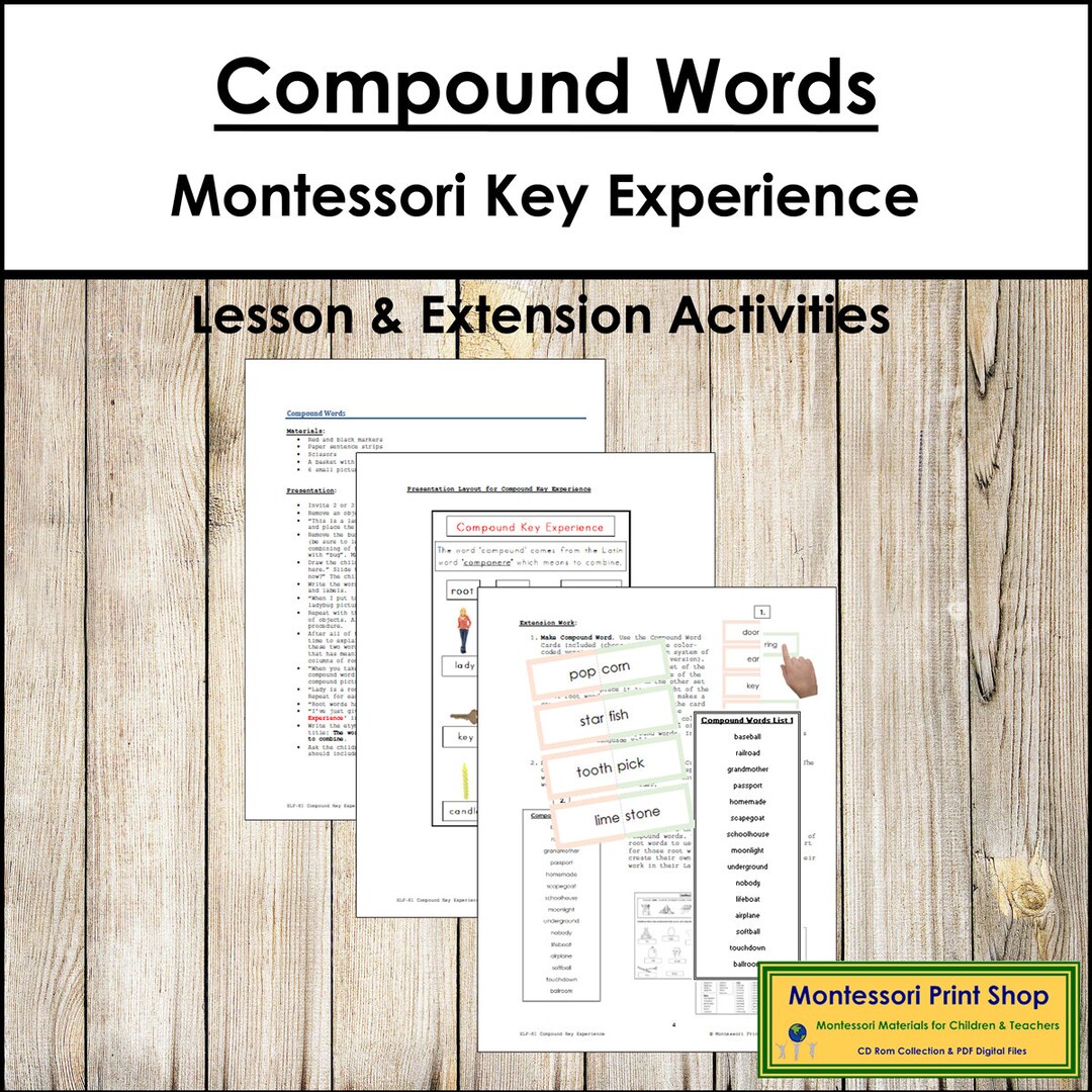Montessori Compound Words Key Experience - Elementary Language ...