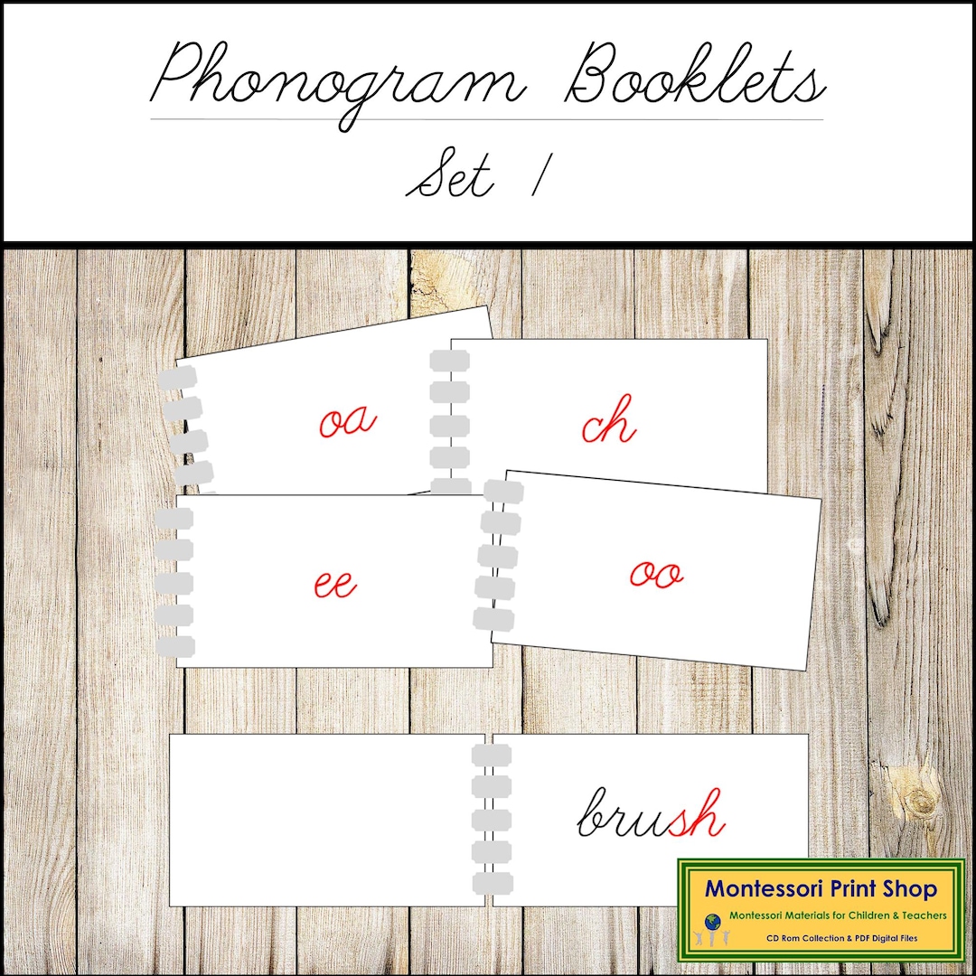 Phonogram Booklets [set 1, CURSIVE] - Montessori Phonics (digital ...