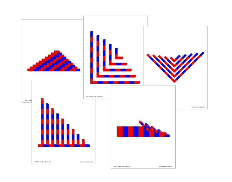 Montessori Red Rods & Number Rods Pattern Cards - Primary Sensorial ...