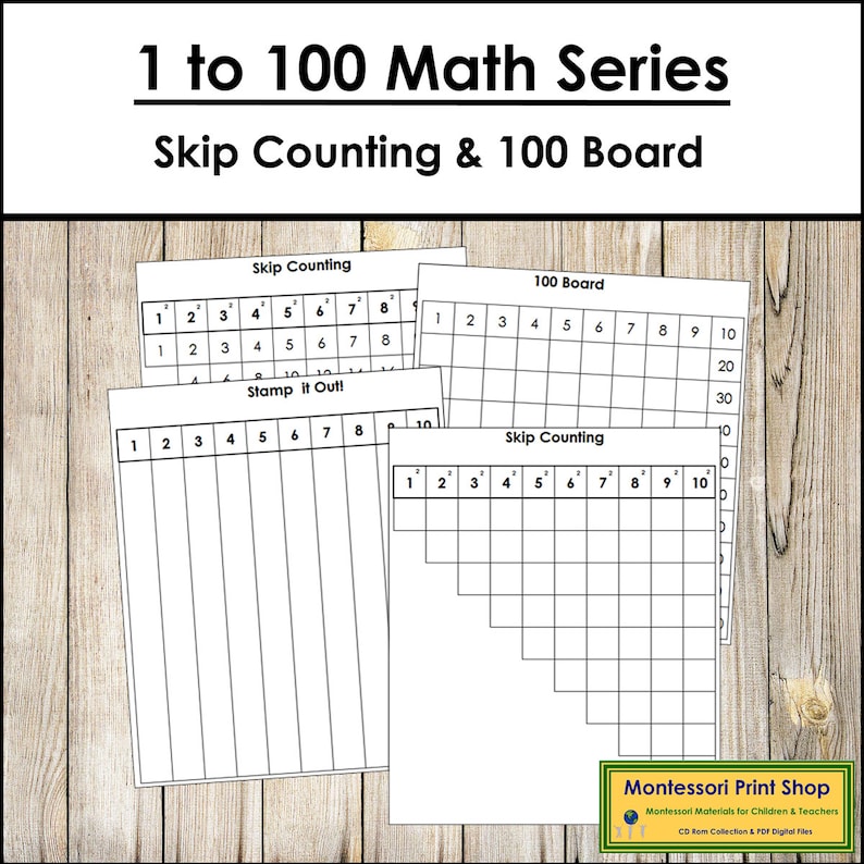 Numbers 1-100 Math Series Math Activities Printable Montessori ...