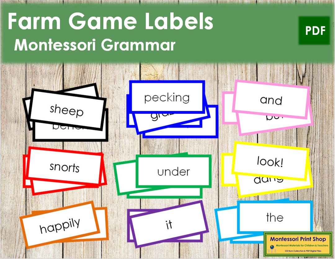 Montessori Farm Game Labels color-coded Montessori - Etsy