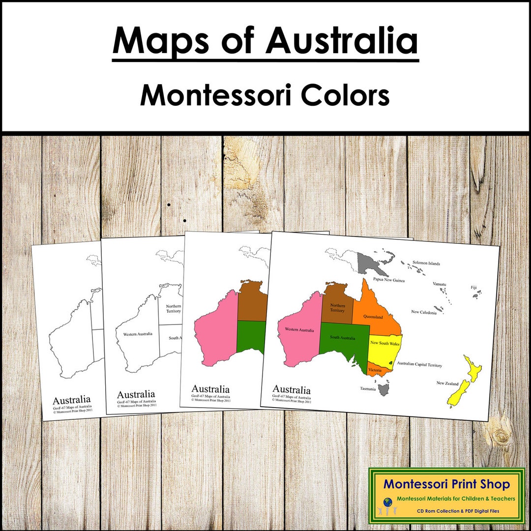 Montessori Maps of Australia [color & Blackline Masters] - Geography ...