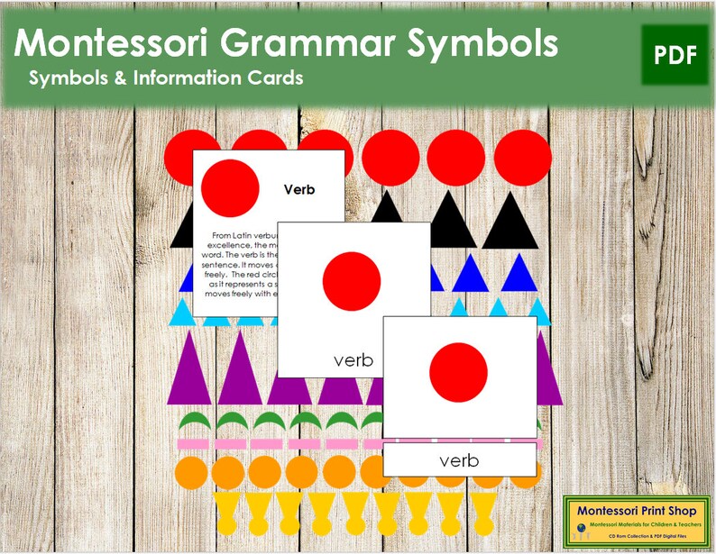 Montessori Grammar Symbols and 3-part Cards Montessori | Etsy