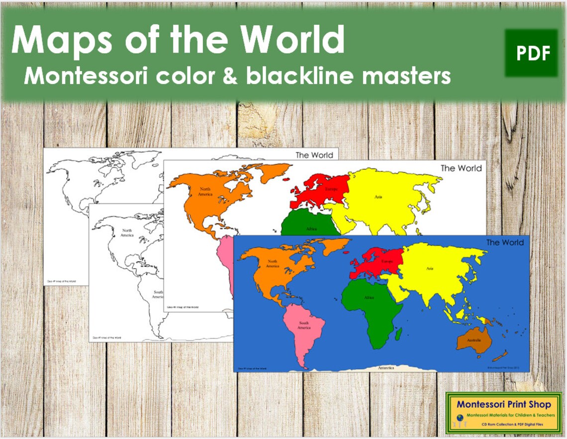 Maps of the World & Masters Montessori Geography Printable - Etsy