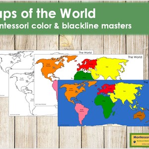 Maps of the World & Masters Montessori Geography Printable - Etsy