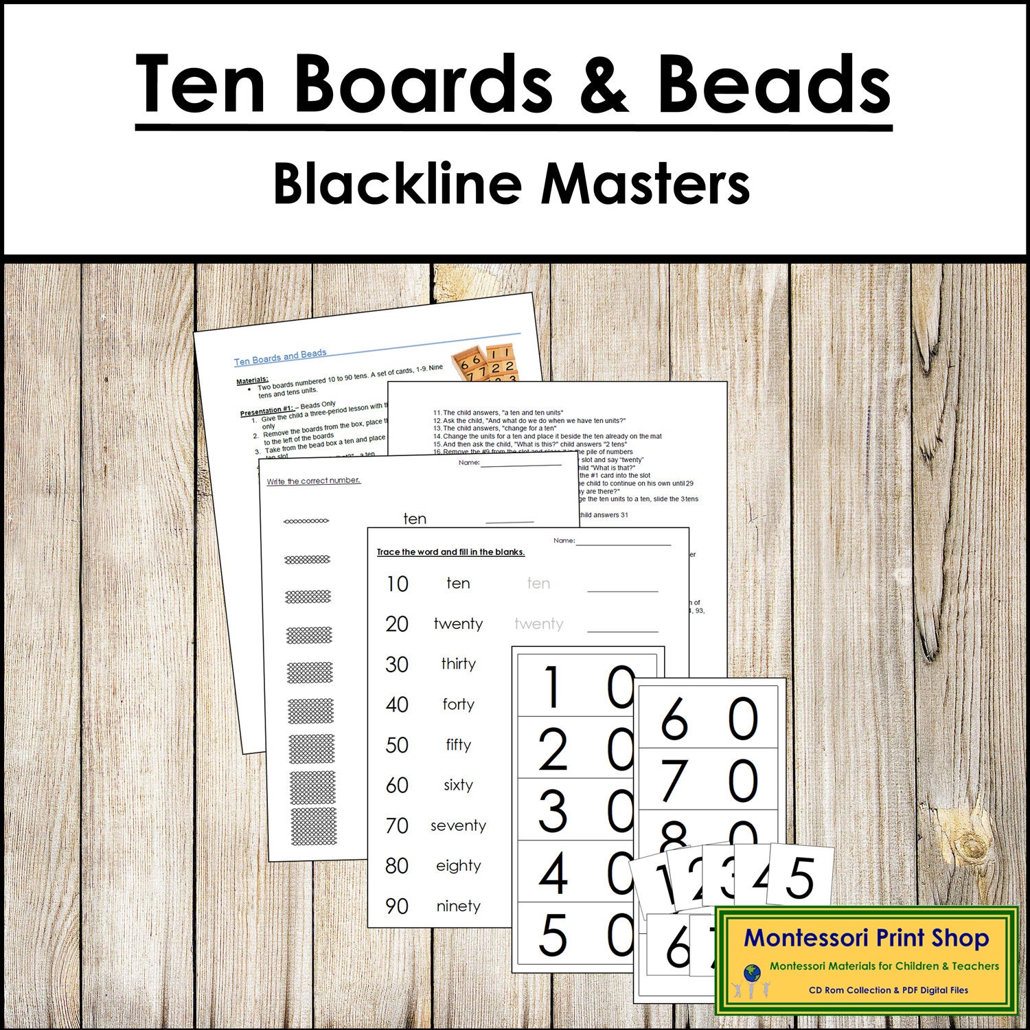 Ten Boards, Beads, & Worksheets with Instructions Primary Math ...