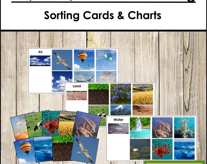 Land/air/water Montessori Identification Photograph Cards - Etsy Canada