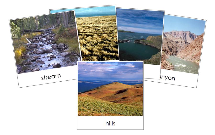 Aquatic & Land Features 3-part Cards Set 2 - Montessori Geography ...
