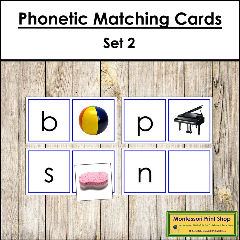 Phonetic Matching Cards [set 2] - Montessori Phonics (digital Download ...