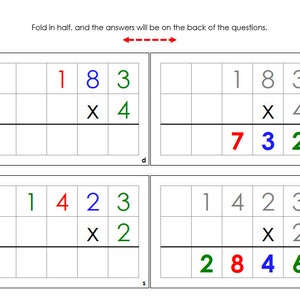 Multiplication Command Cards (color-coded) - Math Operations Task Cards ...