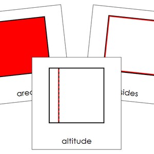 The Study of a Square Nomenclature 3-part Cards - Montessori Geometry ...