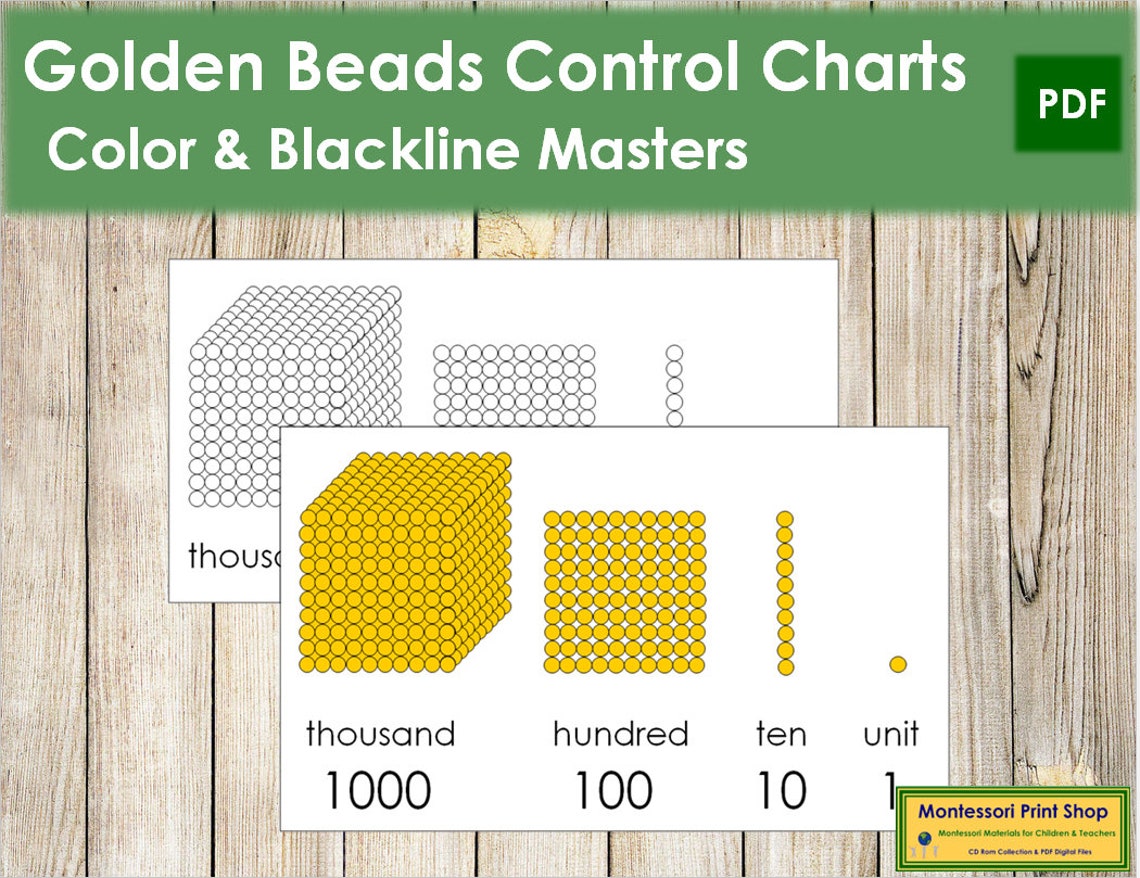 Montessori Golden Beads Control Chart & Blackline Master - Etsy