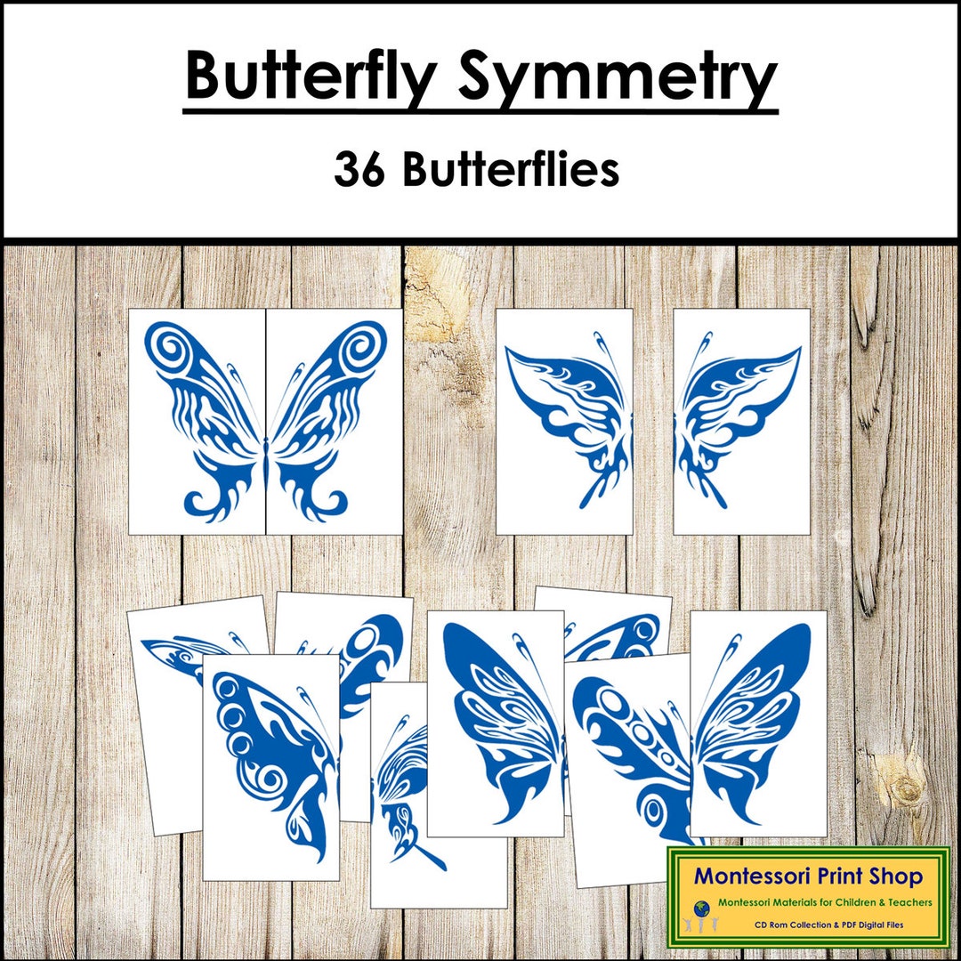 Butterfly Symmetry Matching Cards Set 1 - Preschool - Printable ...