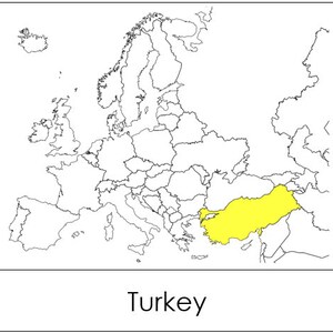 Map of Europe Flashcards [montessori Color-code] - Geography Continent ...