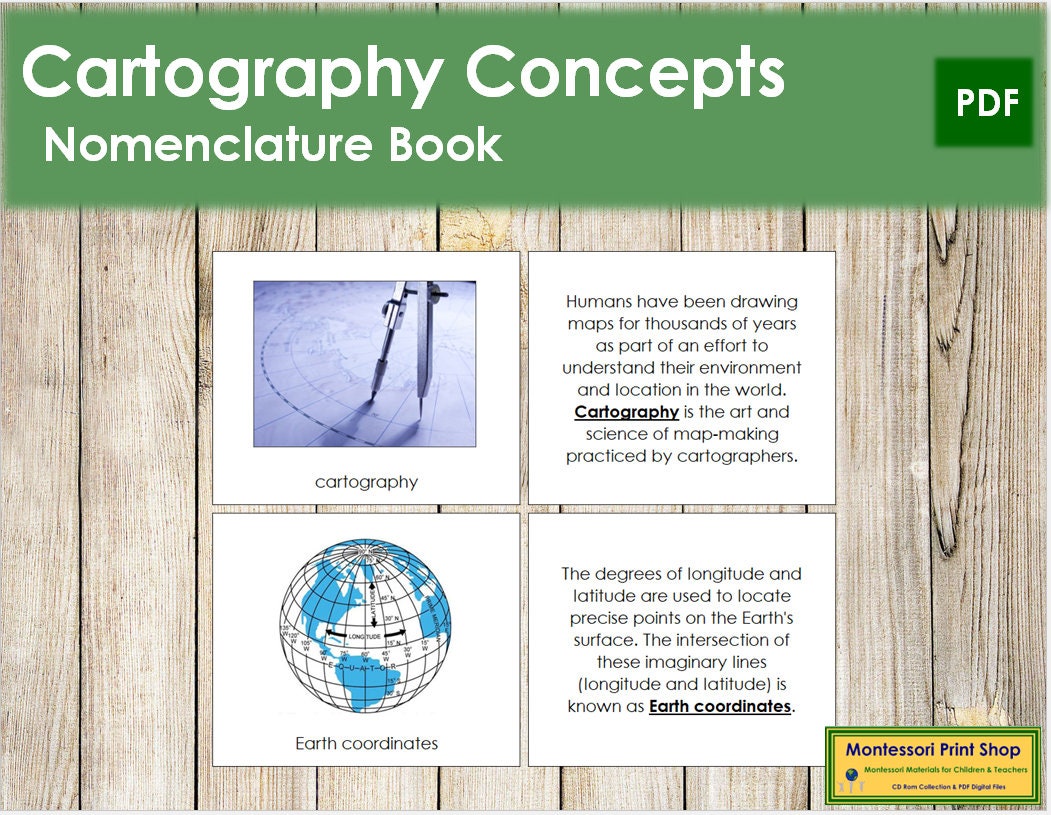 Cartography Concepts Nomenclature Book Montessori Zoology - Etsy