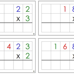 Multiplication Command Cards (color-coded) - Math Operations Task Cards ...