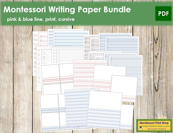 Montessori Writing Paper Bundle Printable Montessori - Etsy
