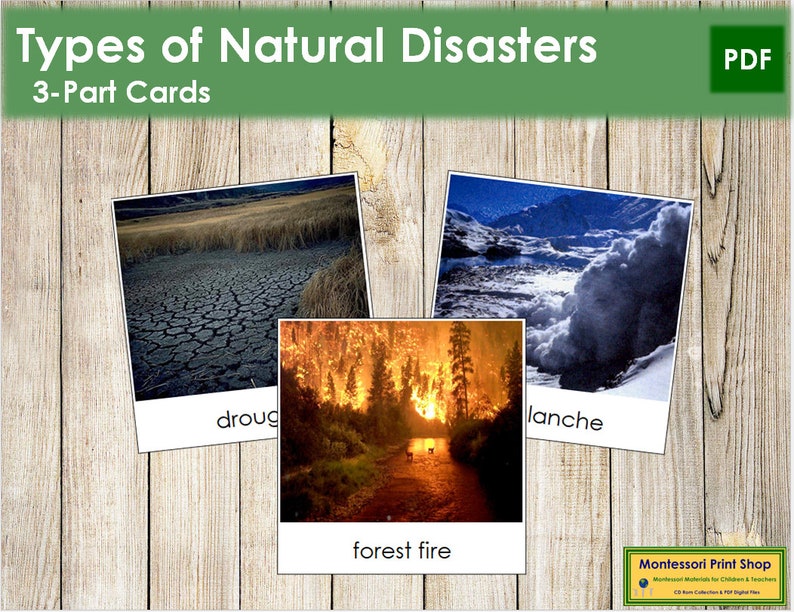 Natural Disasters Nomenclature 3-part Cards Science - Etsy