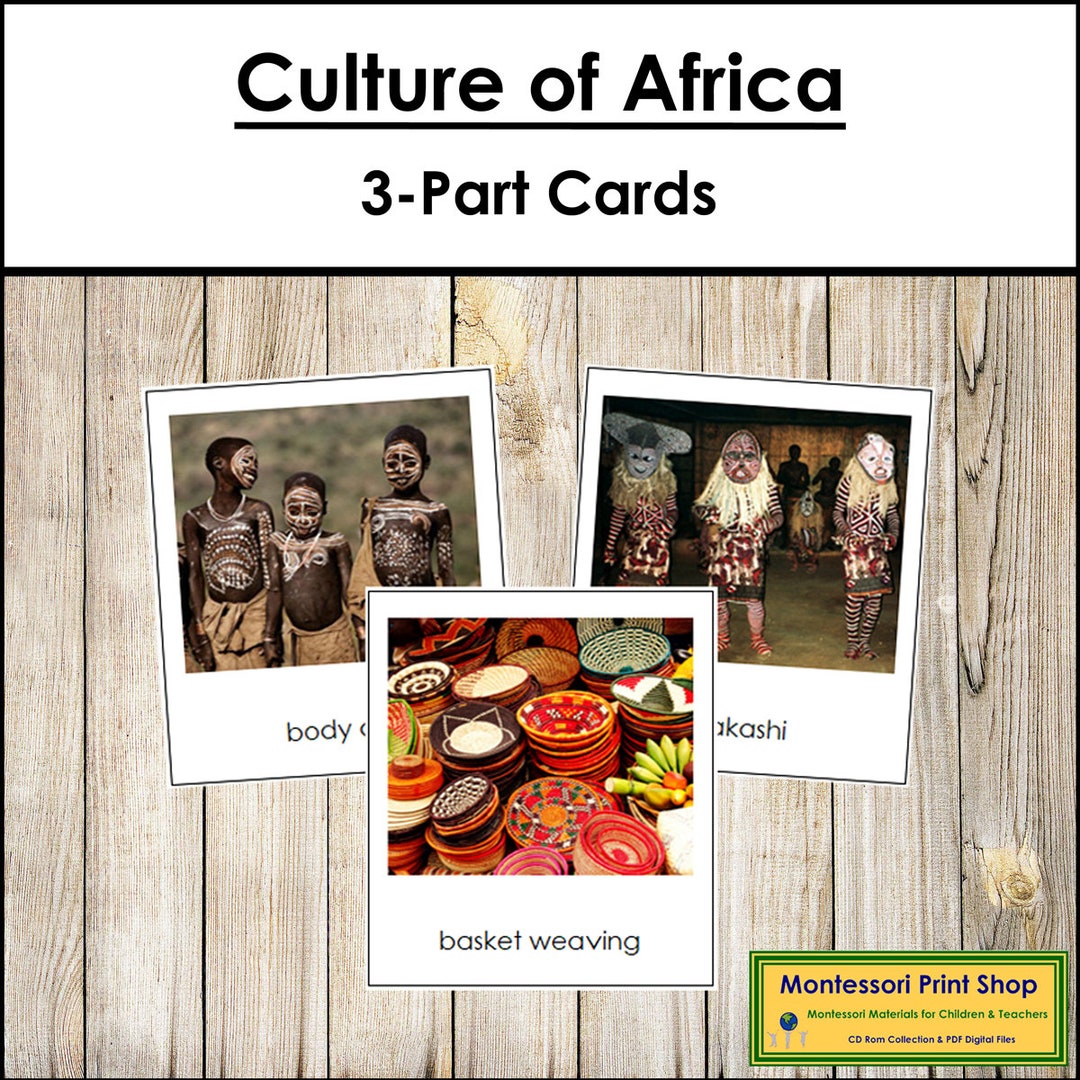 Culture of Africa - Montessori Continent Cards - Geography - Printable ...