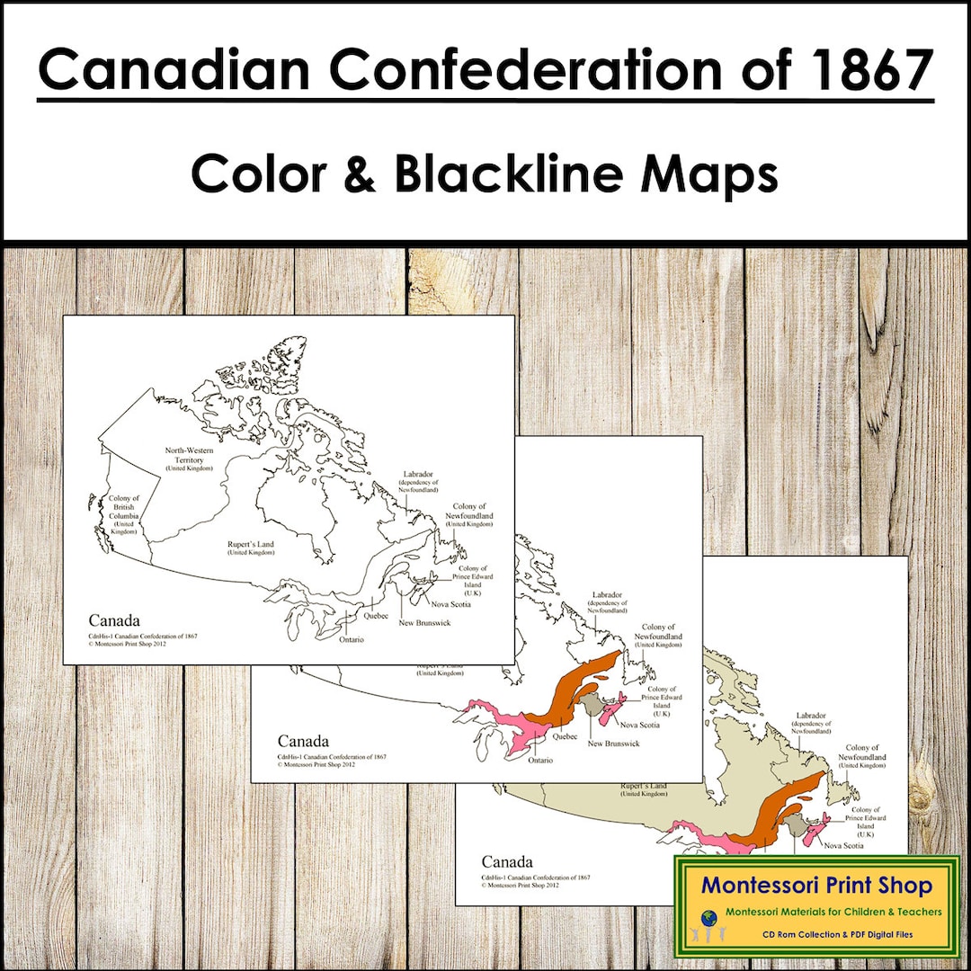 Canadian Confederation of 1867 Maps - Geography (digital Download) - Etsy