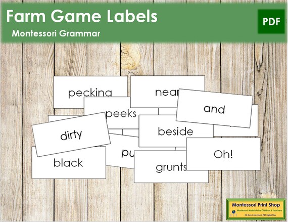 Montessori Farm Game Labels Montessori Language & Grammar | Etsy