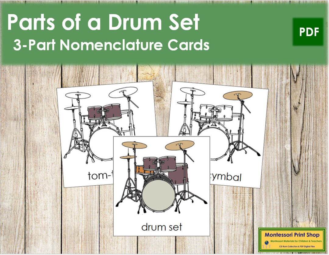 Parts of a Drum Set Nomenclature 3-part Cards Printable - Etsy UK