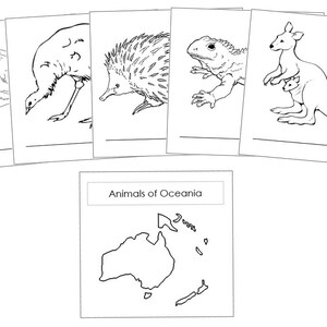Animals of the Continents Booklets blackline Masters Montessori Zoology ...