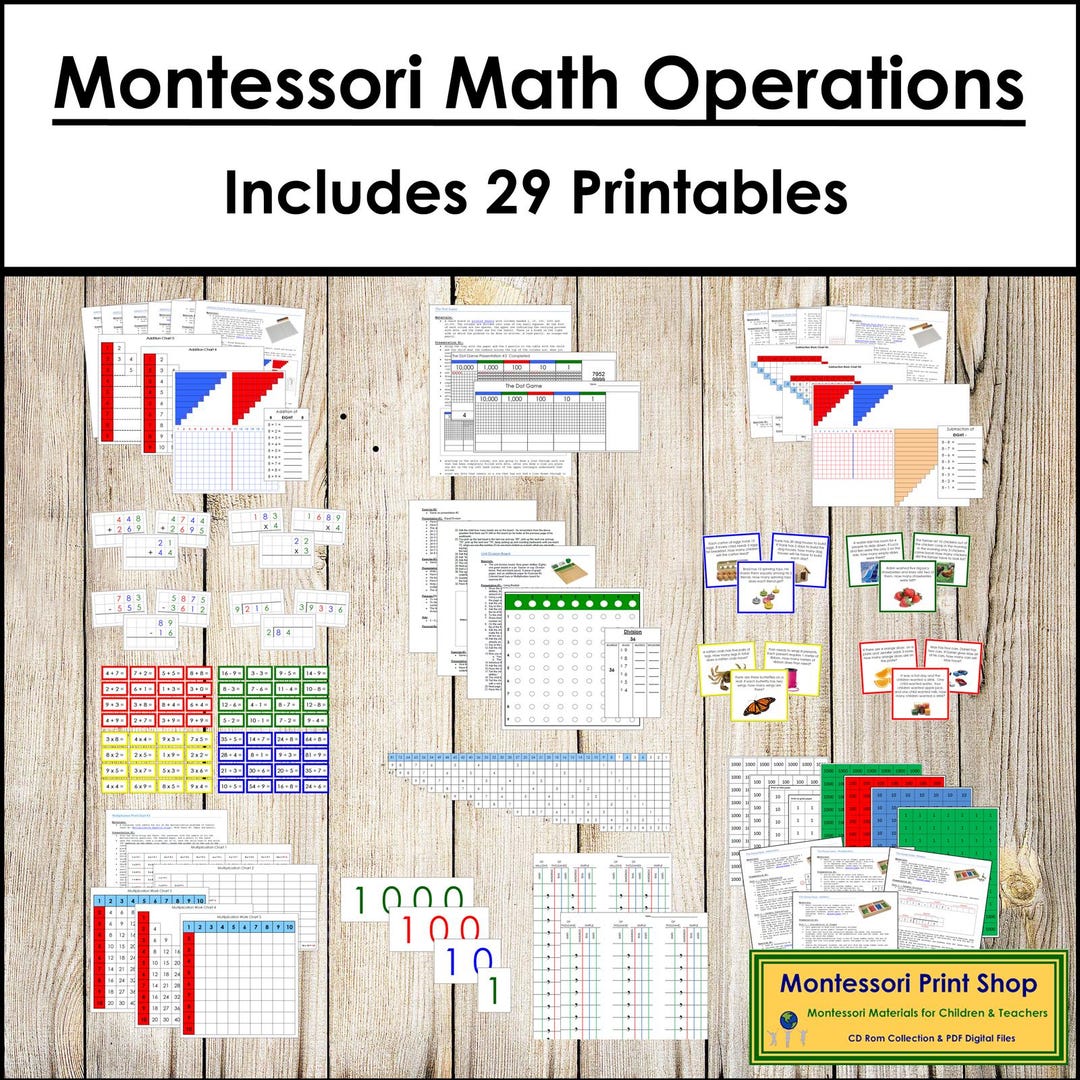 Primary Montessori Math Operations Bundle - Printable Montessori ...
