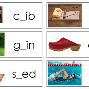 CCVC Missing Consonant Cards - Montessori Language - Printable ...