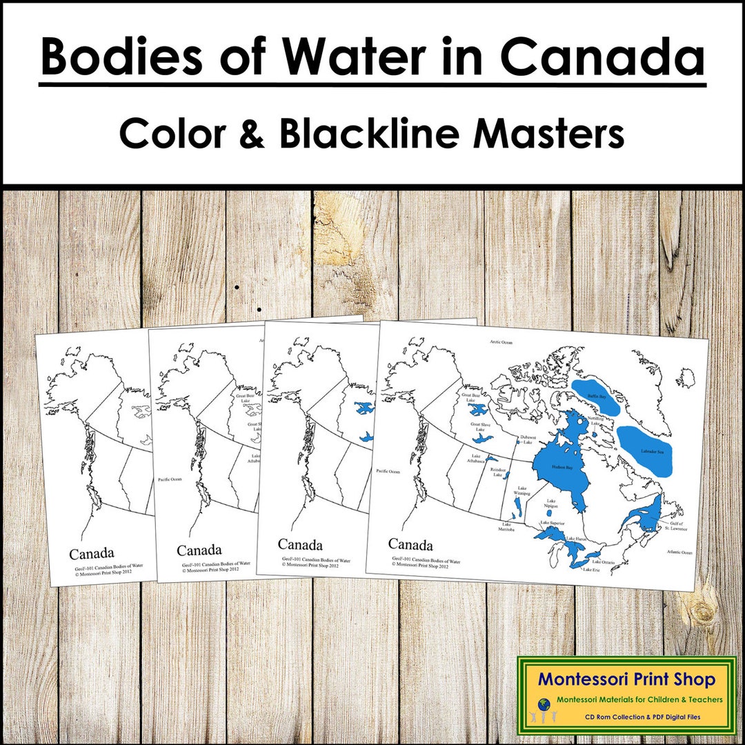 Major Bodies of Water in Canada - Geography Maps (digital Download ...