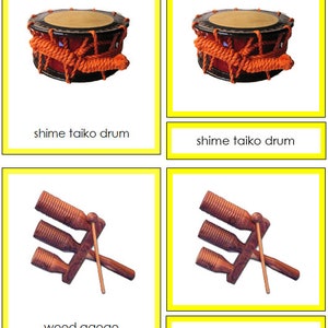 Musical Instruments of Asia (color-coded) - Montessori Continent Cards ...