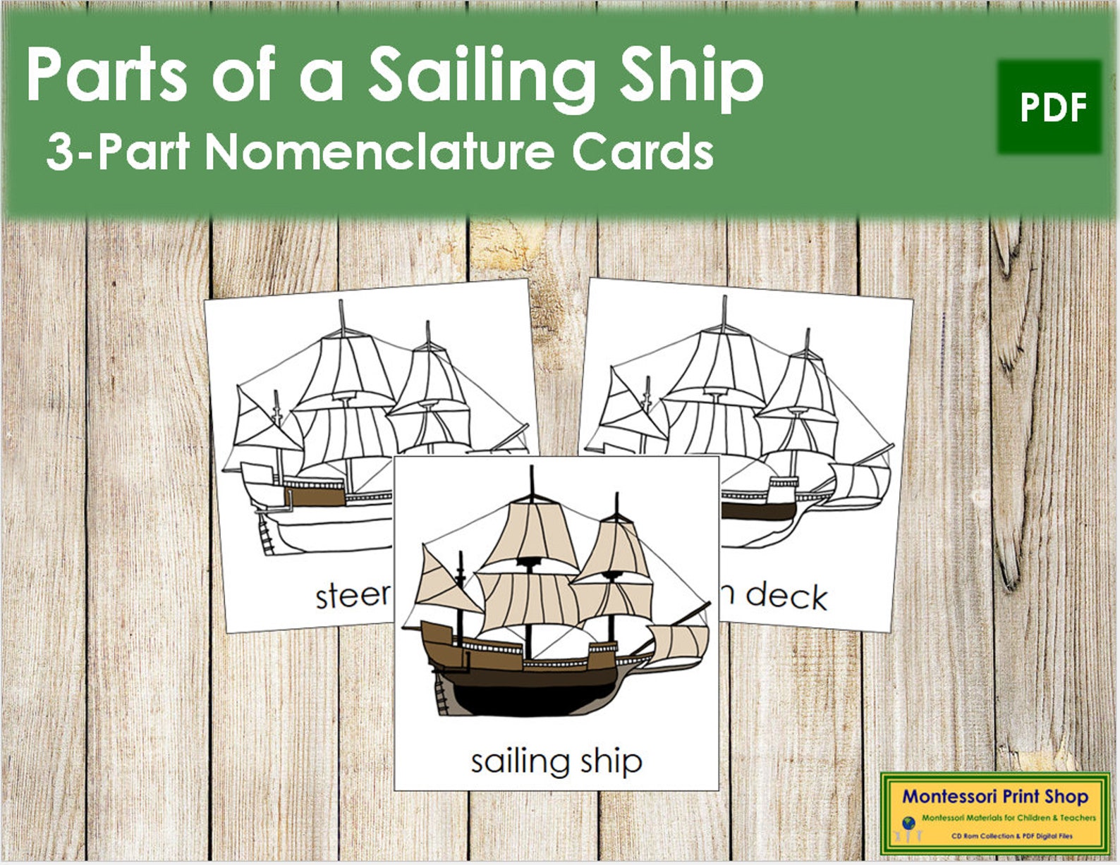 Parts of a Sailing Ship Nomenclature 3-part Cards Printable - Etsy Canada