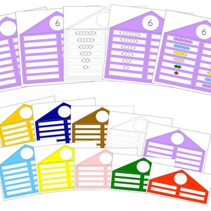 Montessori Colored Bead Houses - Addition Combinations (1-10) - Primary ...