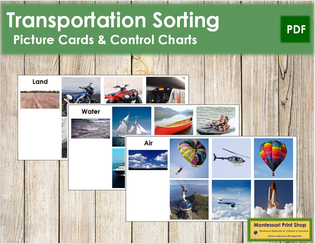 Transportation Sorting Cards & Control Chart Preschool - Etsy