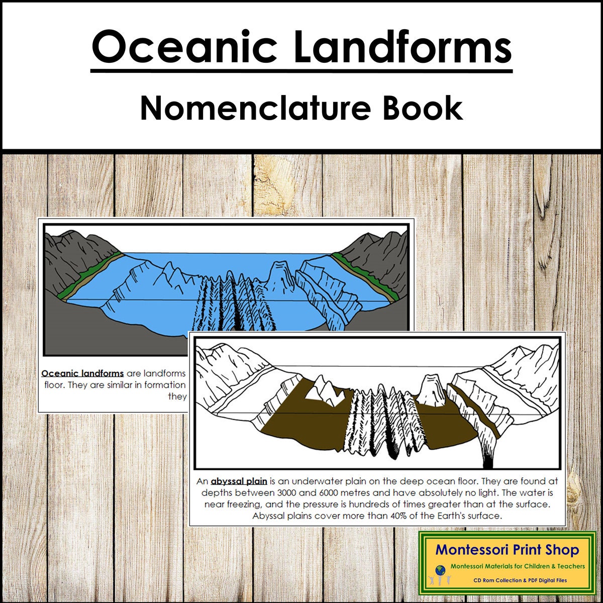 Oceanic Landforms Nomenclature Book Printable Montessori Materials ...