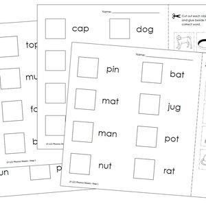 Phonetic Words Cut & Paste [step 1] - Montessori Language/phonics ...