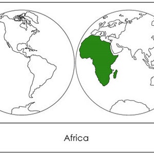 Continents by Hemisphere Flashcards [montessori Color-code ...