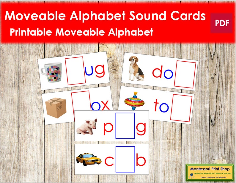 Montessori Moveable Alphabet Sound Cards Bundle Red/blue - Etsy